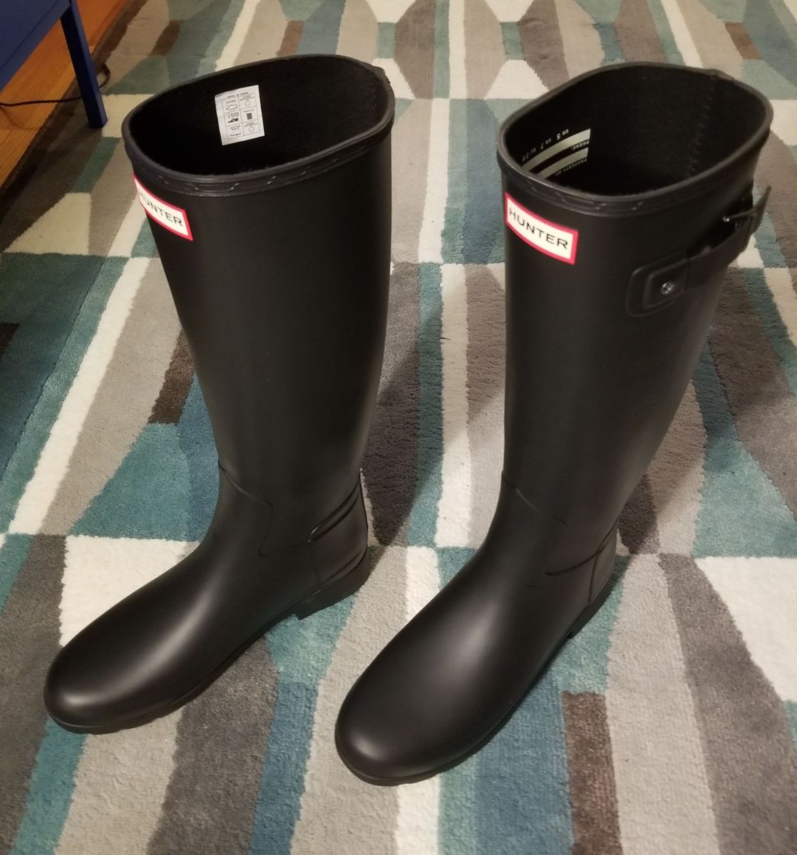 Bota Original Refined Hunter Preta Fosca | Bota Feminina Hunter Nunca ...