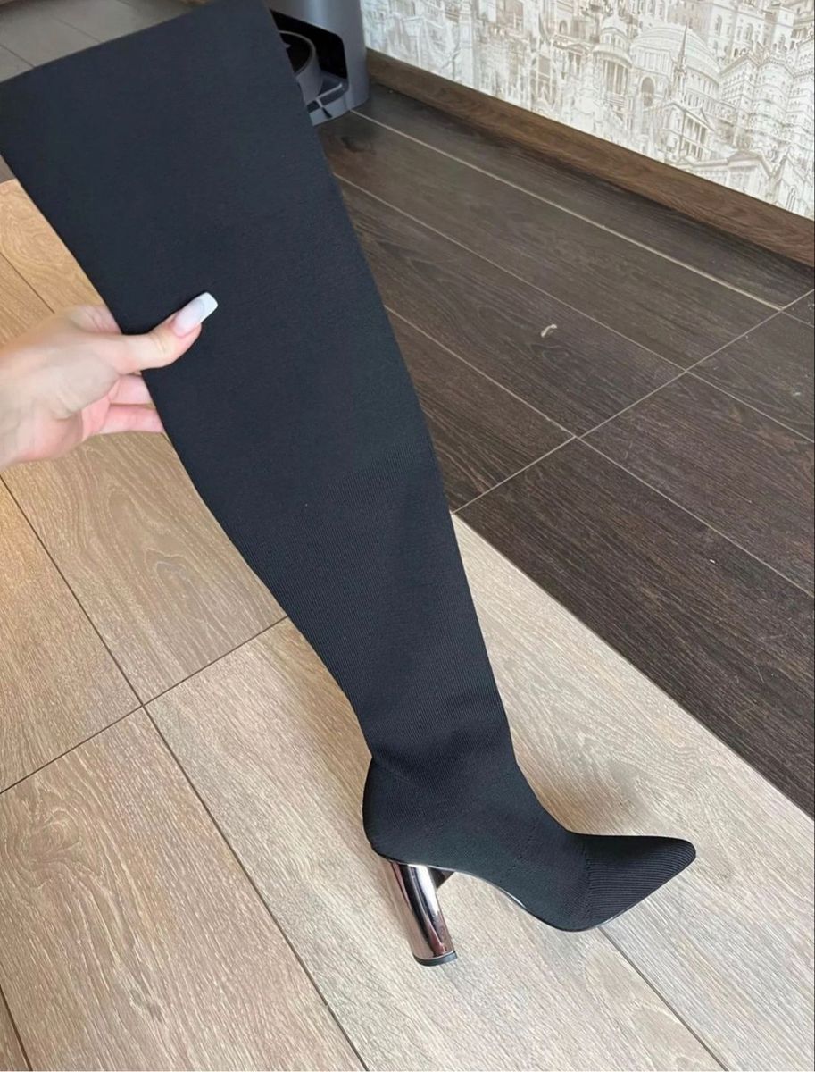 Bota Over Estilo Meia Luxuosa Nova | Bota Feminina Importada Nunca ...