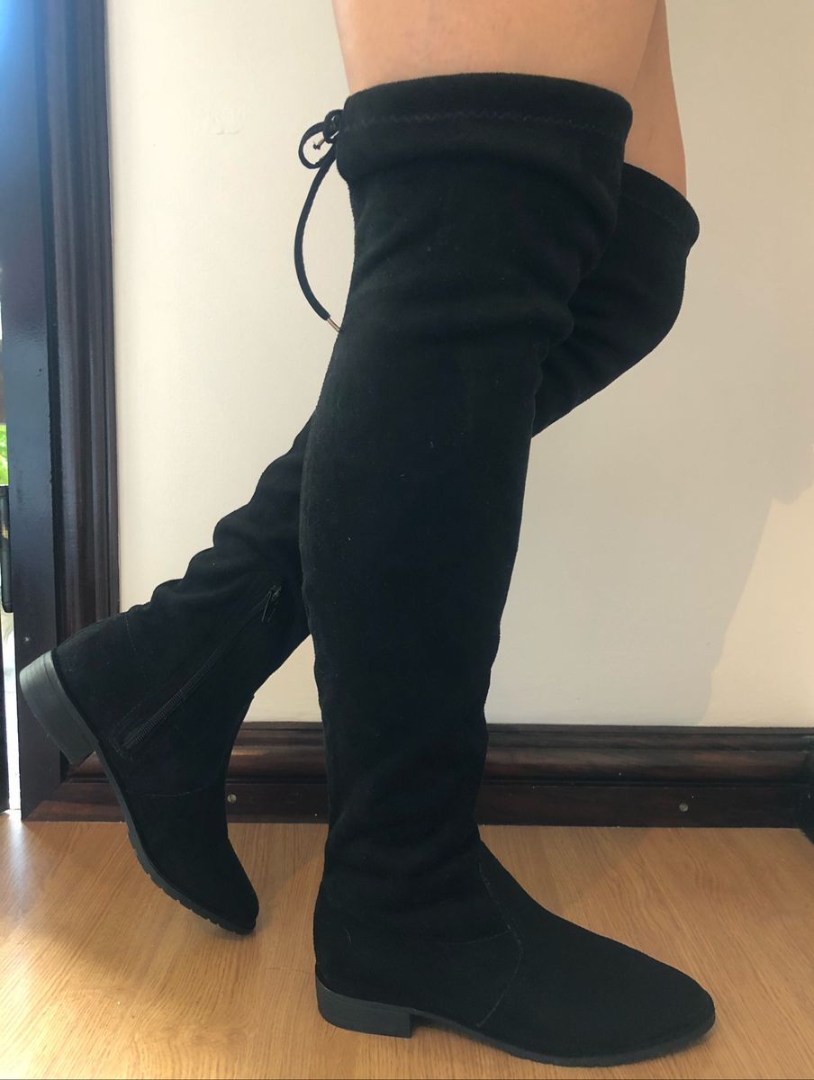 Bota Over The Knee Camurça sem Salto | Bota Feminina Nunca Usado ...