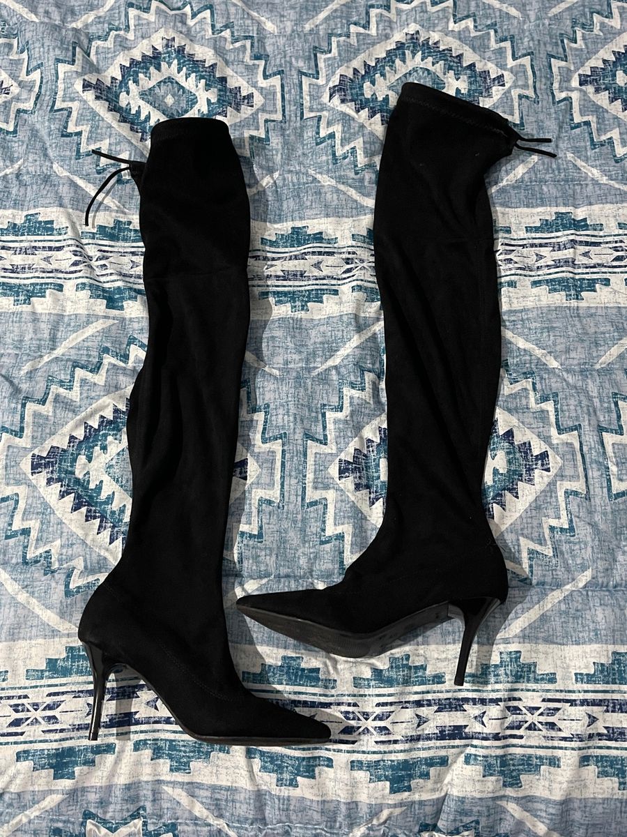 Bota Over The Knee Preta 35 | Bota Feminina Usado 87273243 | enjoei