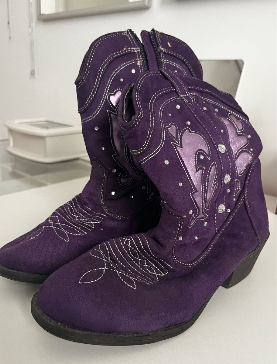 Bota Roxa Infantil | Bota Feminina Justice Usado 79149347 | enjoei