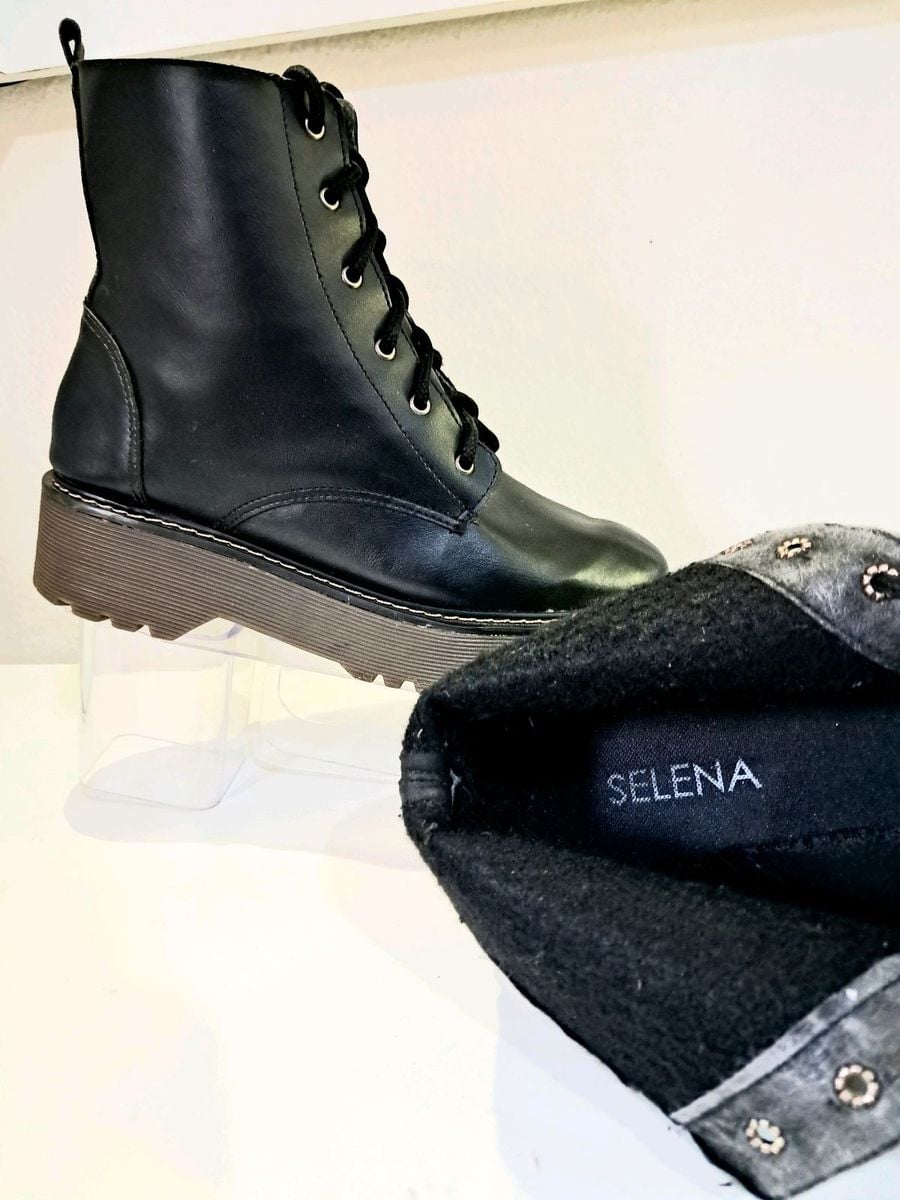 Bota Selena Preta 36 Moda Inverno Feminino Solamarron Meninas Moças ...