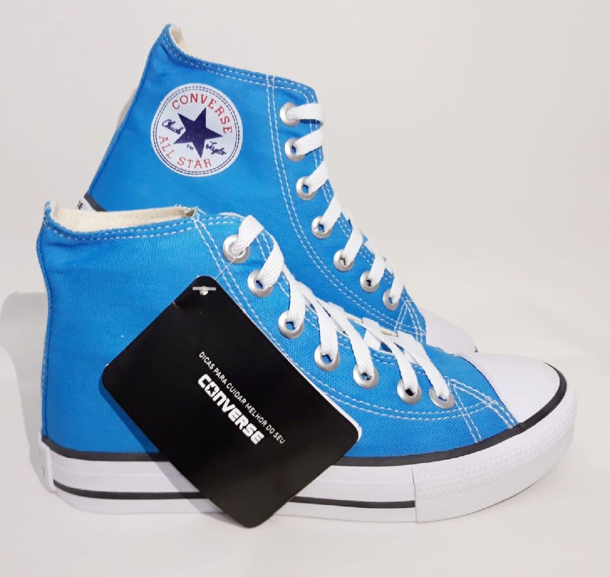 Botinha All Star Converse Azul Celeste Envio Imediato | Tênis Feminino ...