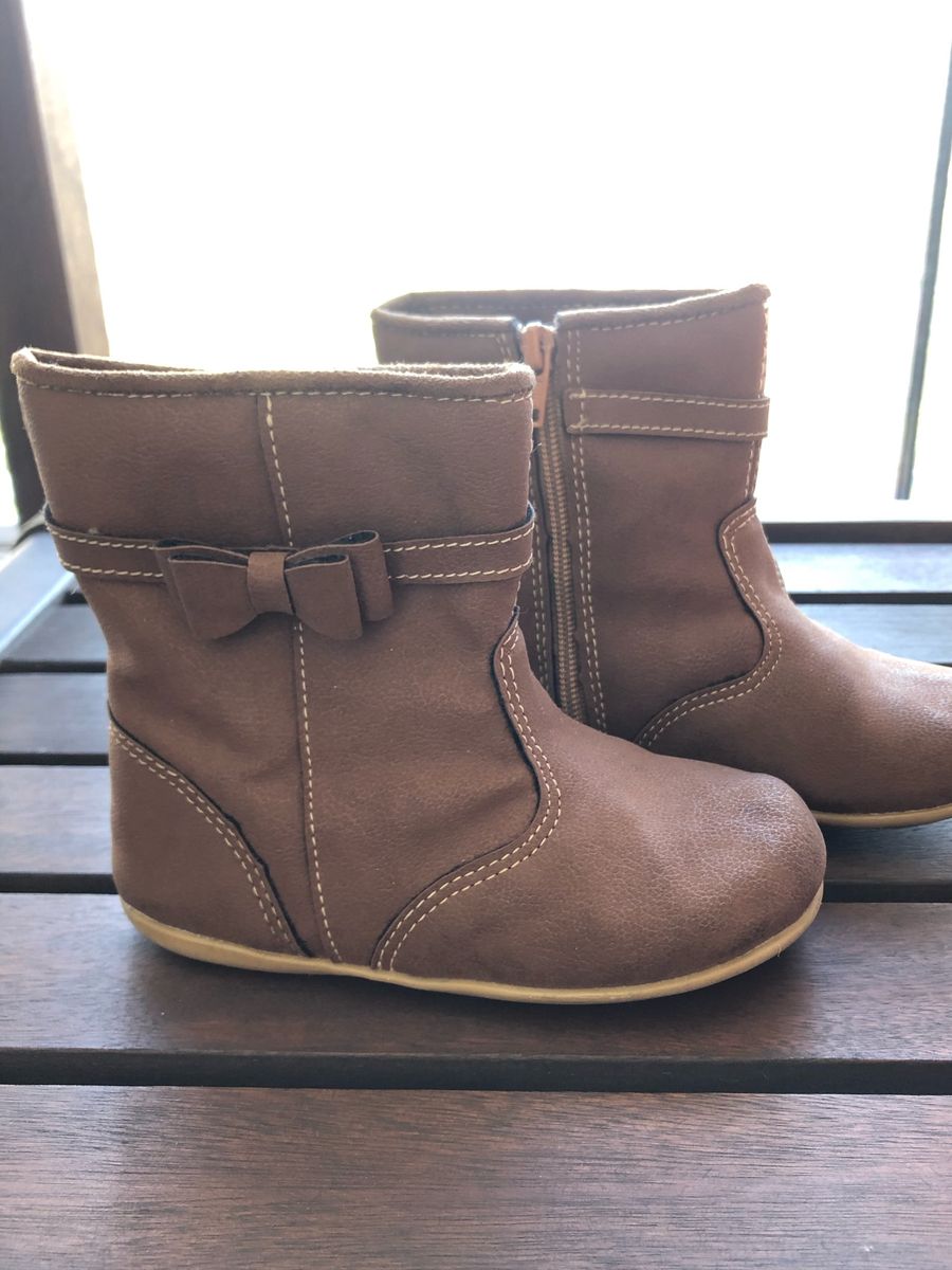 Botinha Marrom, Quentinha e Confortável | Calçado Infantil para Meninas ...