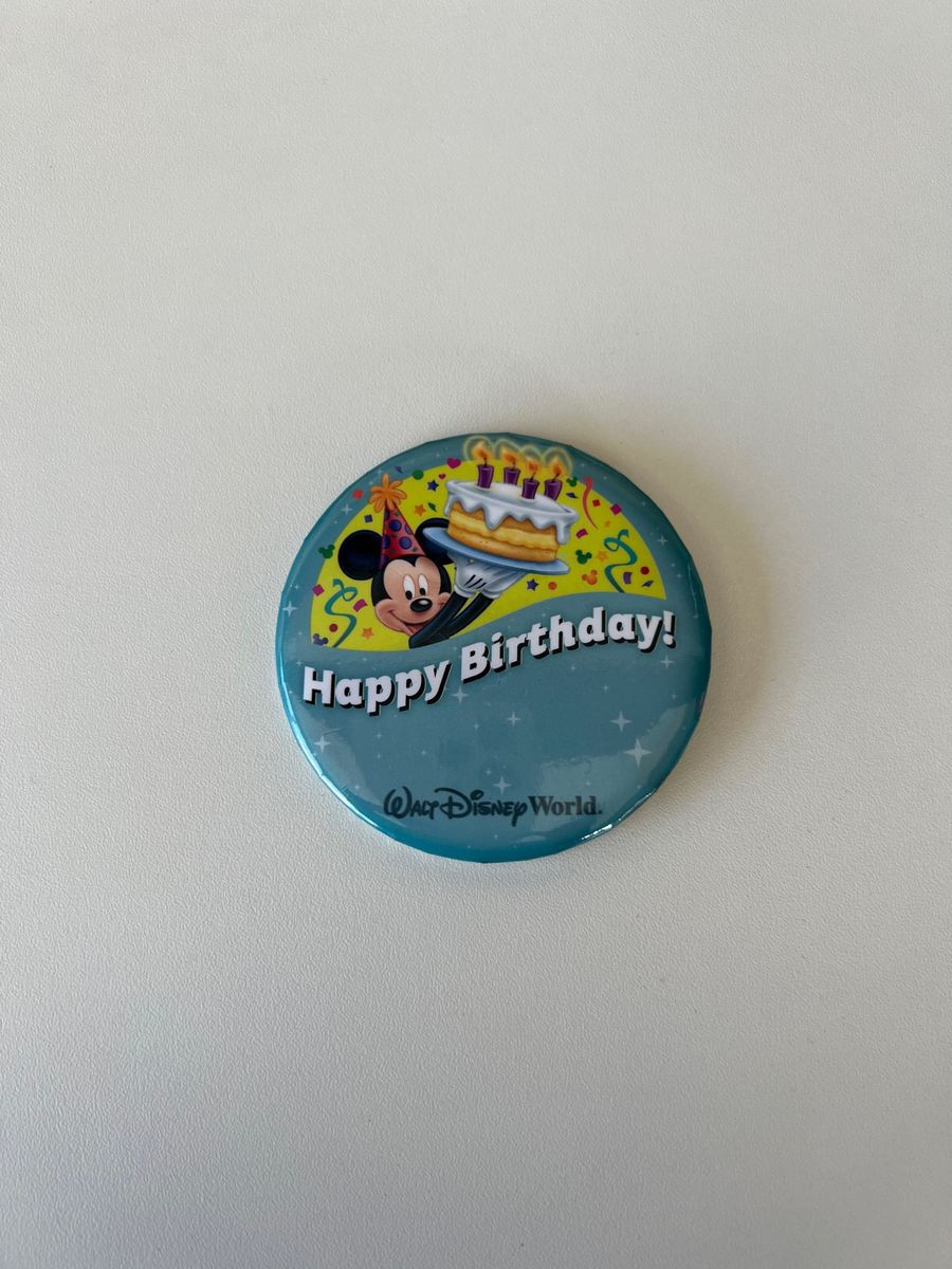 Boton Walt Disney World Orlando Usa Broche Button Happy Birthday Mickey ...