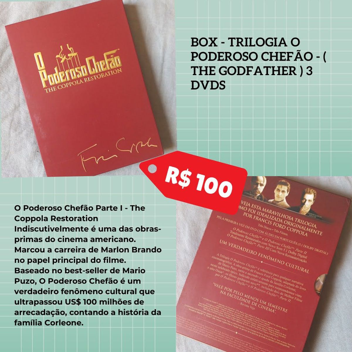 Box Trilogia Godfather Dvd Poderoso Chefão | Item de Música Dvd Usado ...