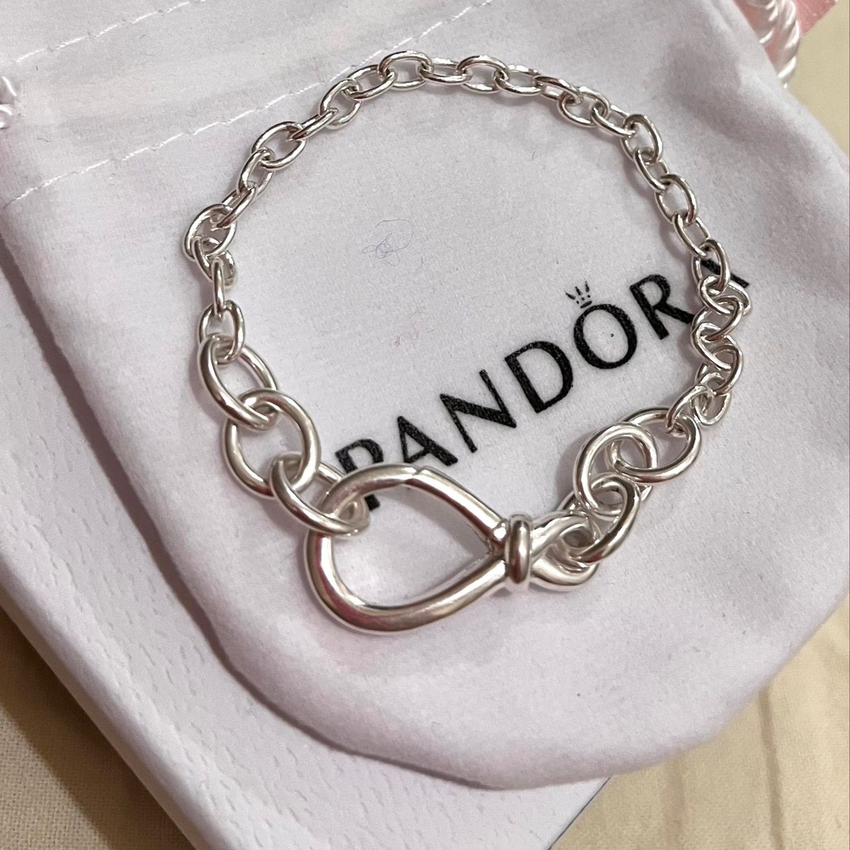 Bracelete Fecho Infinito Assimétrico Pandora | Jóia Feminina Pandora ...