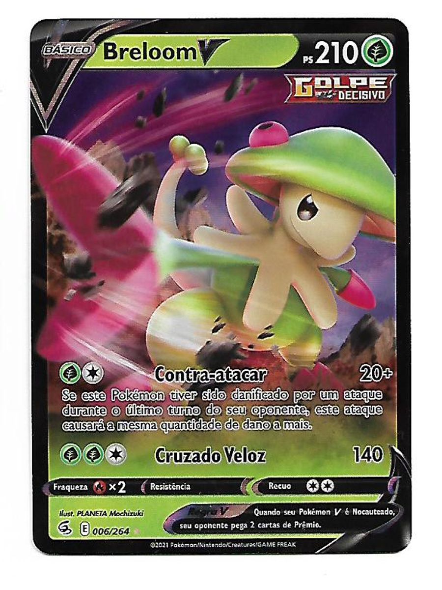Breloom-v (6/264) Carta Pokémon Original Golpe Fusão | Jogo de ...