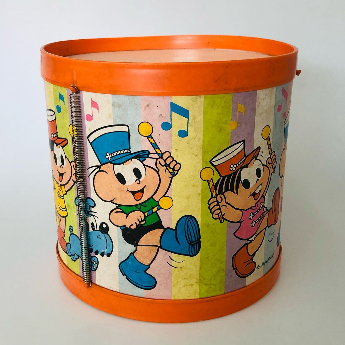 Brinquedo Antigo Instrumento Infantil, Tamborzinho da Turma da Mônica ...