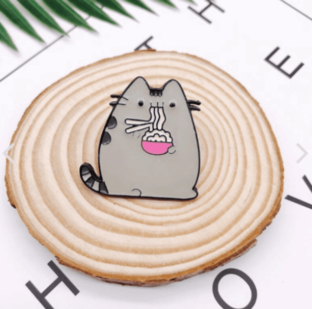 Broche Fofo de Gatinho Gordinho Desenho Animado Comendo Macarrão ...