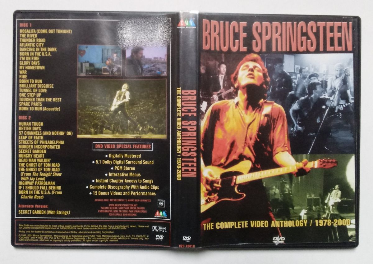Bruce Springsteen Dvd Importado Duplo Usado The Complete Video ...