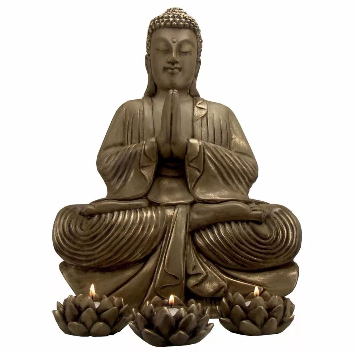 Buda Hindu com 3 Porta Velas Gigante | Item de Decoração Artesanal ...