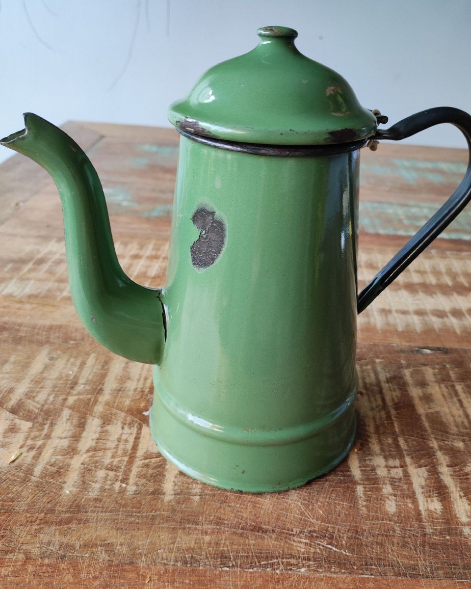 Bule Antigo Verde Esmaltado Bule Café Retro | Produto Feminino Usado ...