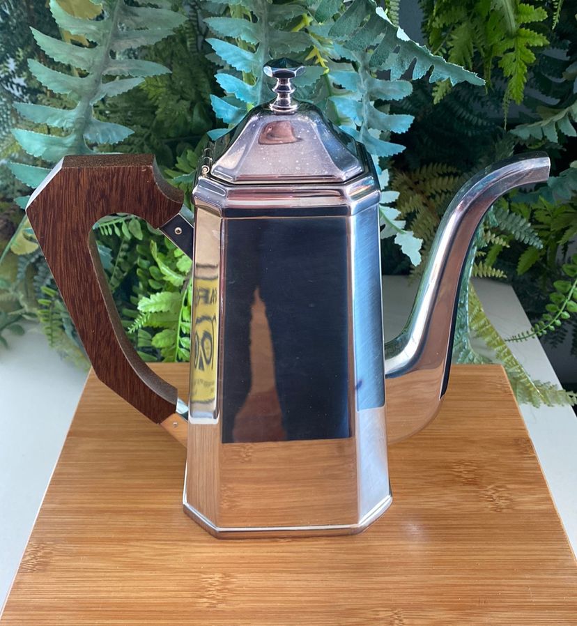 Bule Café St James Prata com Cabo em Madeira Vintage Novo | Produto ...