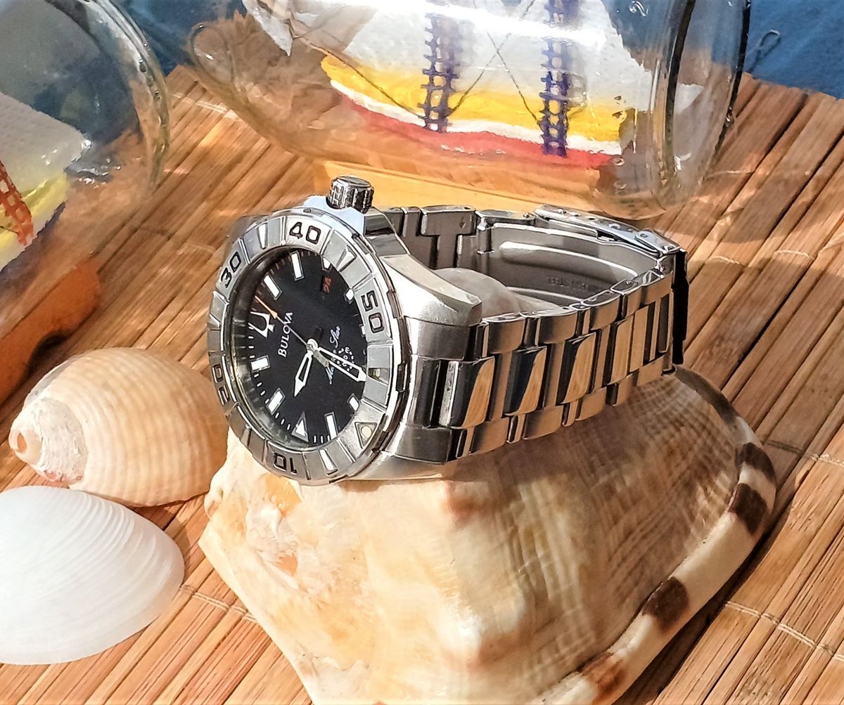 Bulova Marine Star 96b102 Watch Crystal para Colecionador | Relógio Masculino Bulova Usado ...