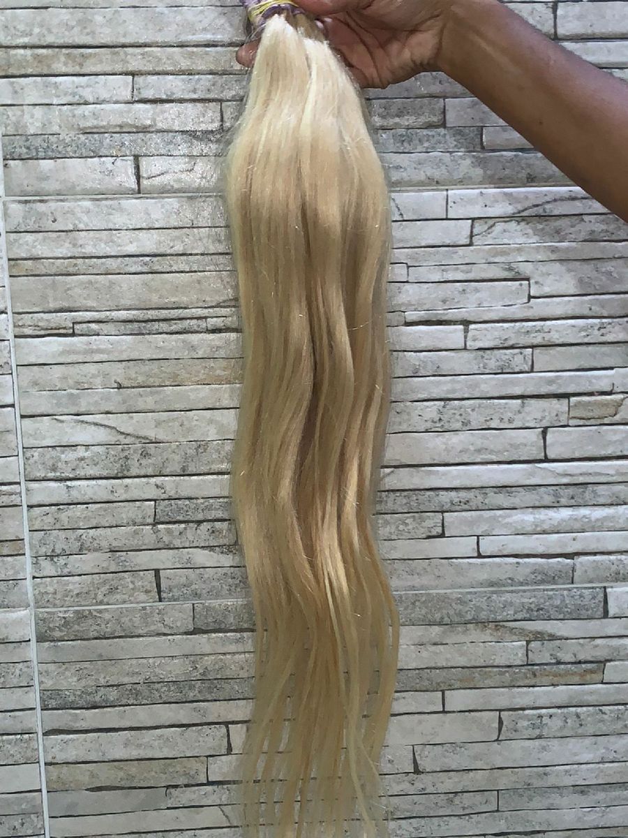 Cabelo Indiano Loiro 55 Cm Cada Pacote Contém 100 Grama | Produto p/ Cabelos Feminino Cabelo ...