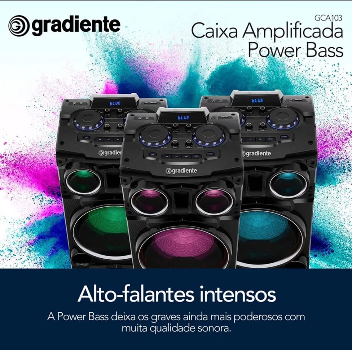 Caixa Amplificadora Gradiente Gca103m, Bluetooth, Aux/usb/sd/led/fm, 1500w Bivolt | Item de ...