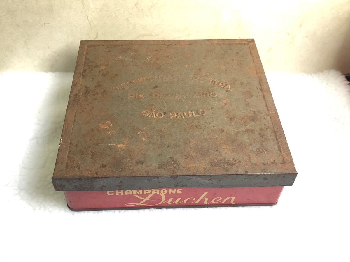 Caixa de Metal Antiga Lata de Biscoitos Dunchen | Produto Vintage e ...
