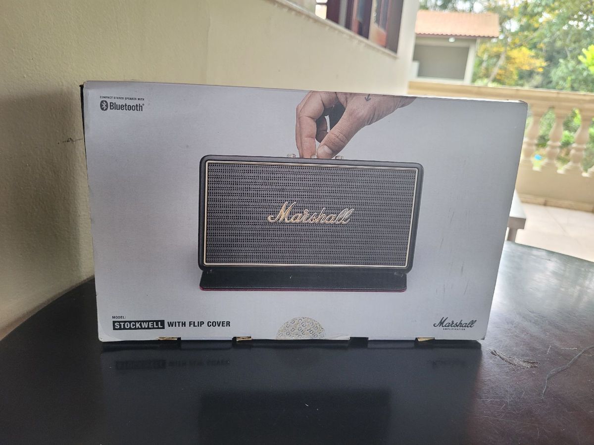 Caixa de Som Bluetooth Marshall Stockwell With Flip Cover:preto | Item ...