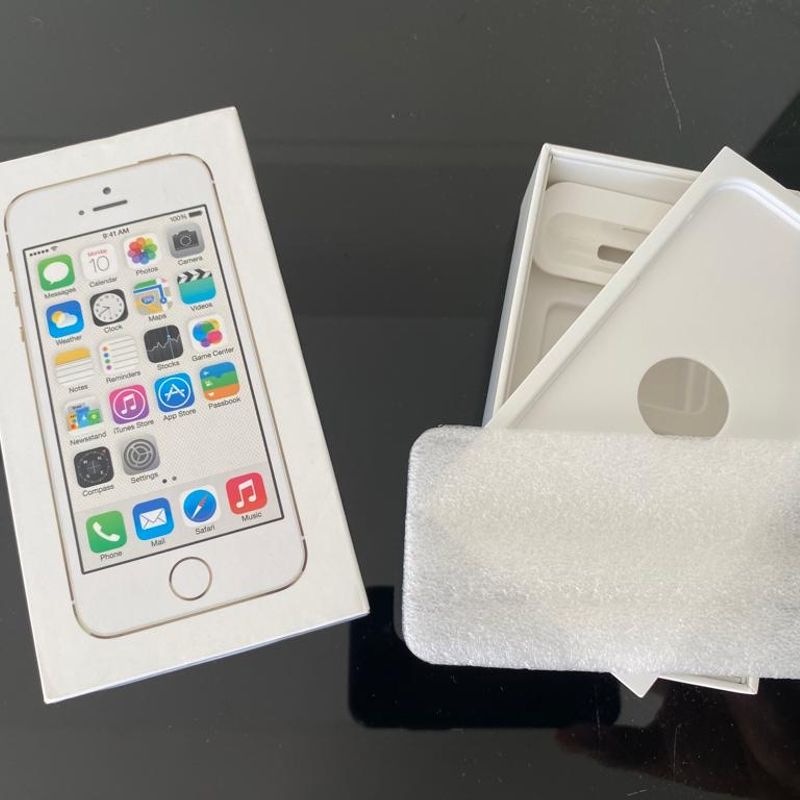 Caixa Iphone 5s Branco E Dourado