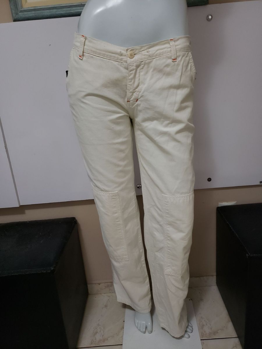 Calca 100% Algodão da Cor Perola da Marca Pura-mania | Calça Feminina ...