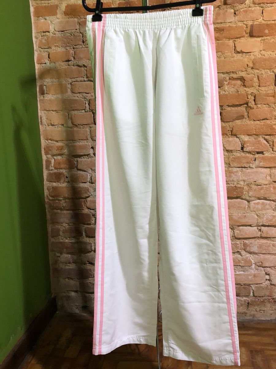 Calça Adidas Branca com Botão Na Lateral | Calça Feminina Adidas Usado ...