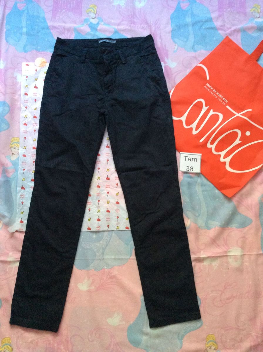 Calça Alfaiataria Azul Cantão Tam 38 | Calça Feminina Cantão Usado ...