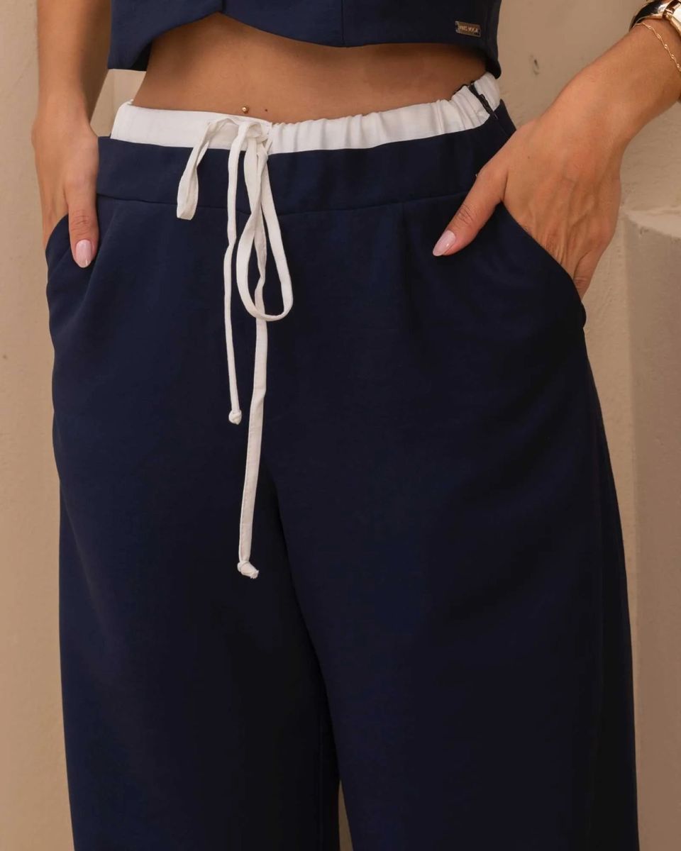 Calça Alfaiataria Zara Azul Marinho | Terno Feminino Zara Usado ...