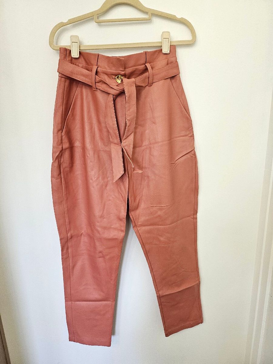 Calça Courino Salmão | Calça Feminina Clothes & Co Usado 95318257 | enjoei