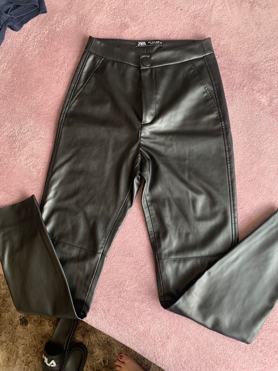 Calça Couro Fake Zara | Calça Feminina Zara Usado 83156686 | enjoei
