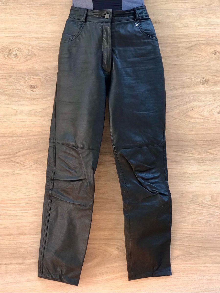 Calça De Couro Legítimo Modelo Mom Calça Feminina Couro Legitimo