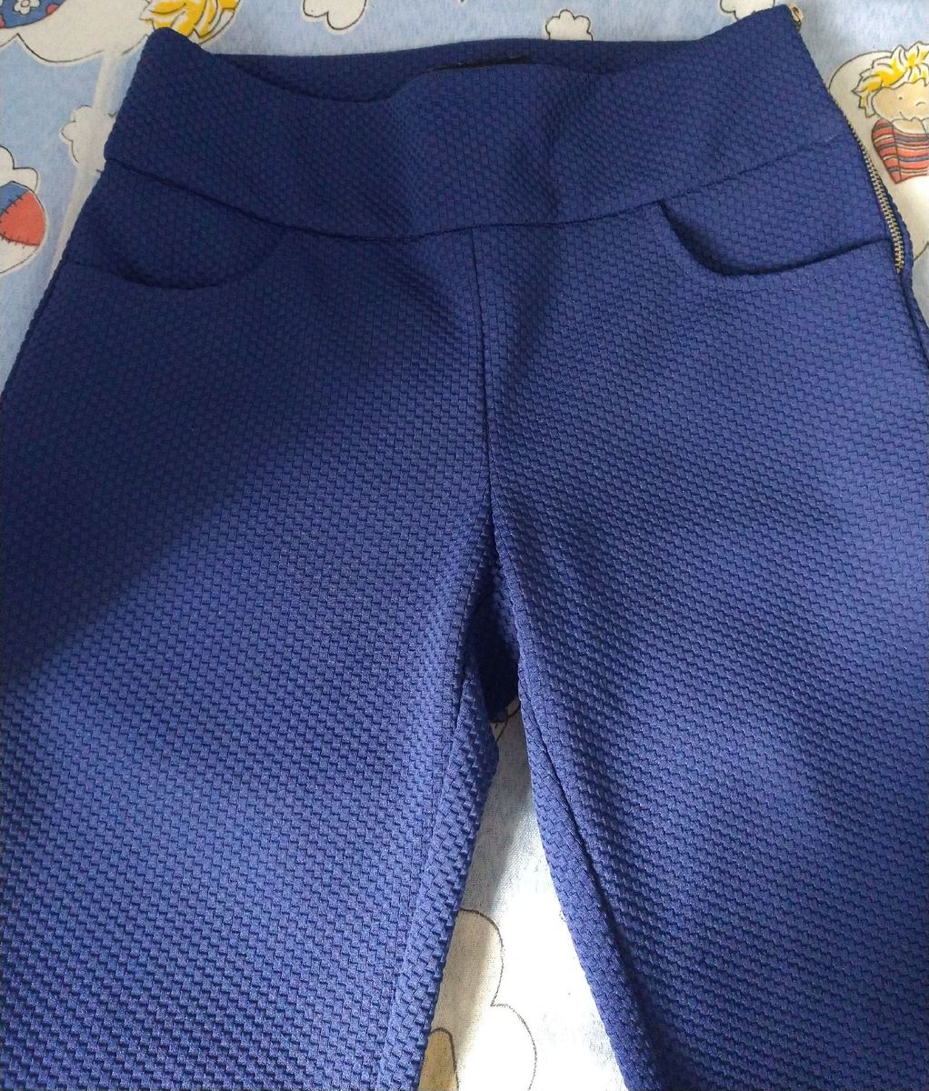 Calça de Pano Azul | Calça Feminina Usado 68337138 | enjoei