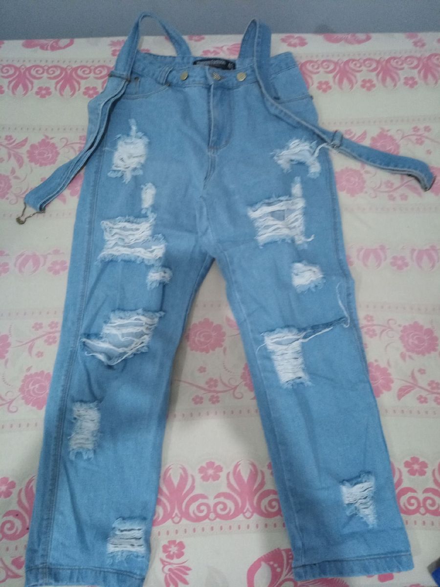 Calça Jardineira e Colan Preto Costa Nua com Abertura Na Frente | Calça ...