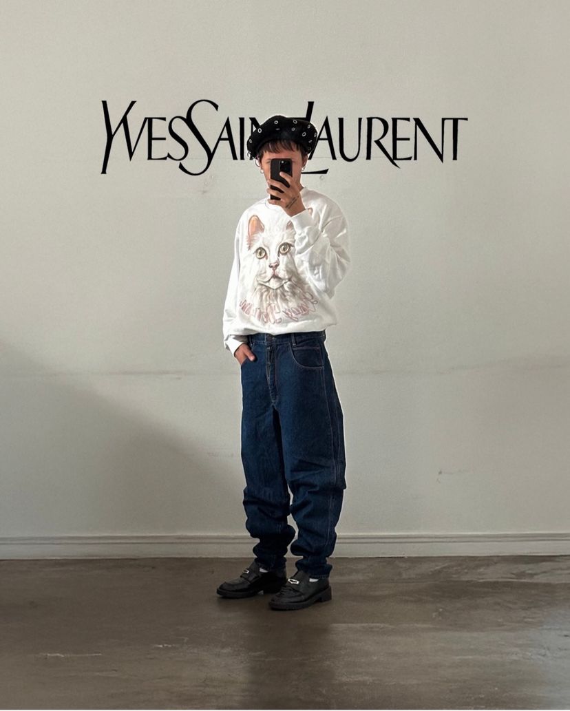 Calça Jeans Balloon Ysl | Calça Feminina Yves Saint Laurent Usado ...