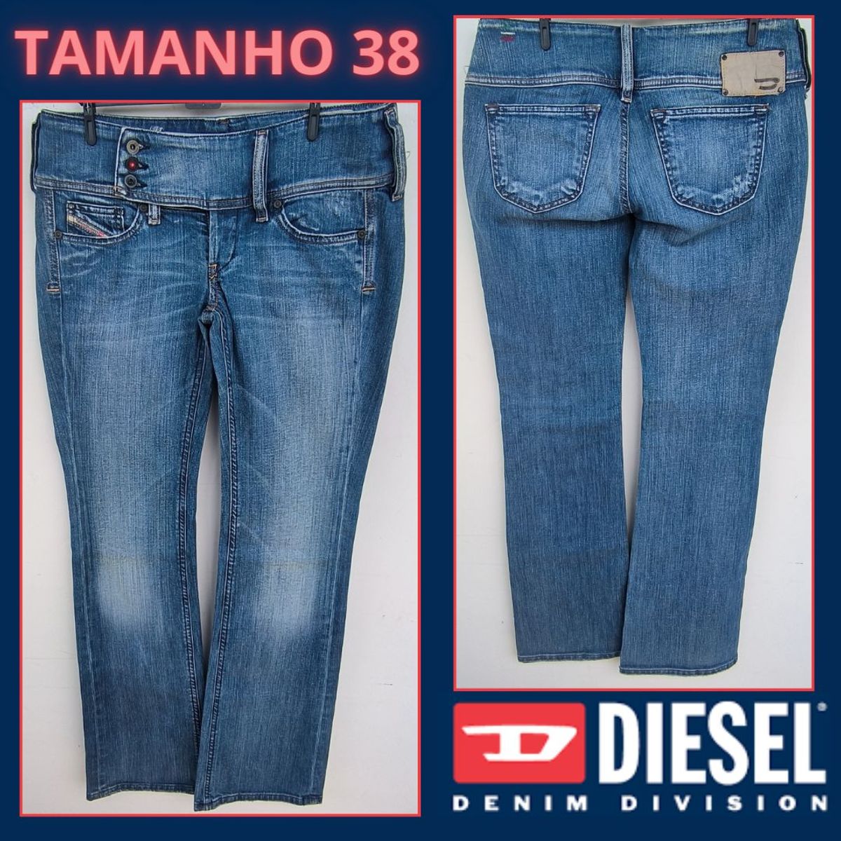 Calça Jeans Diesel Original Modelo Cherock Tamanho 38 Importada da ...