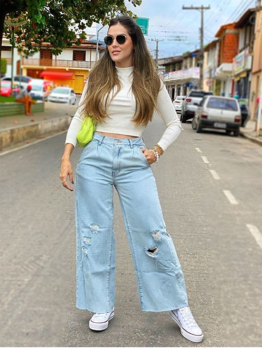 Calça Jeans Farm Wide Leg | Calça Feminina Farm Usado 68400492 | enjoei