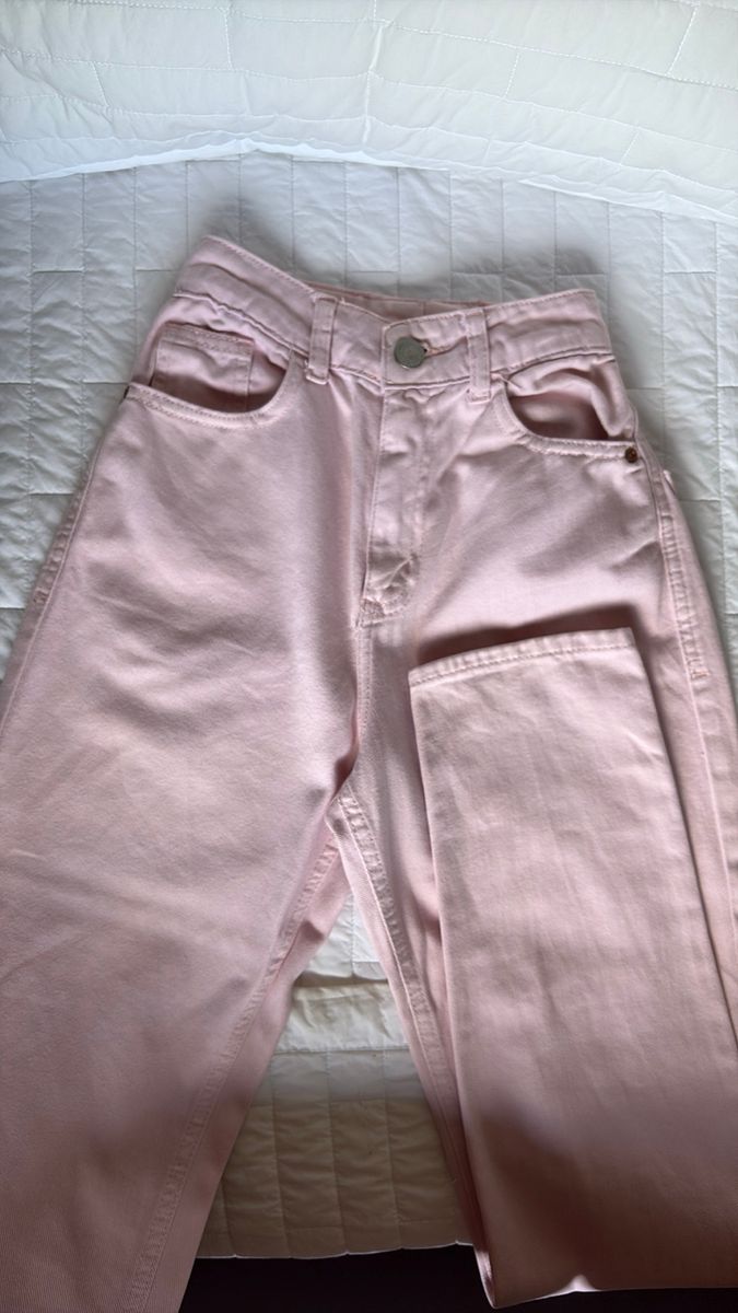 Calça Jeans Rosa Bebê Modelo Mom | Calça Feminina C&A Nunca Usado ...
