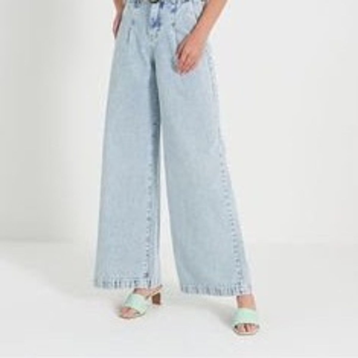Calça Jeans Wide Leg Pantalona Cintura Alta | Calça Feminina Blue Steel ...