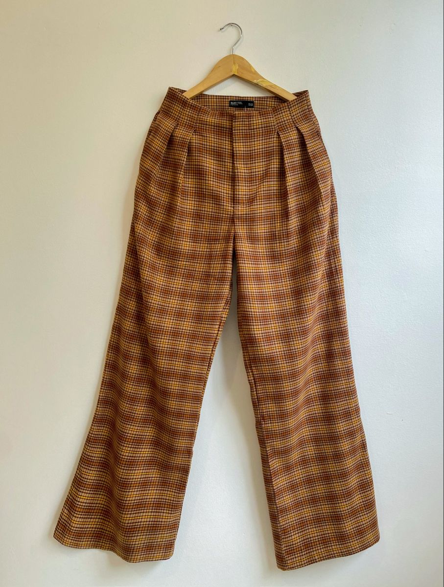 Calça Pantalona Alfaiataria em Xadrez | Calça Feminina Renner Nunca ...