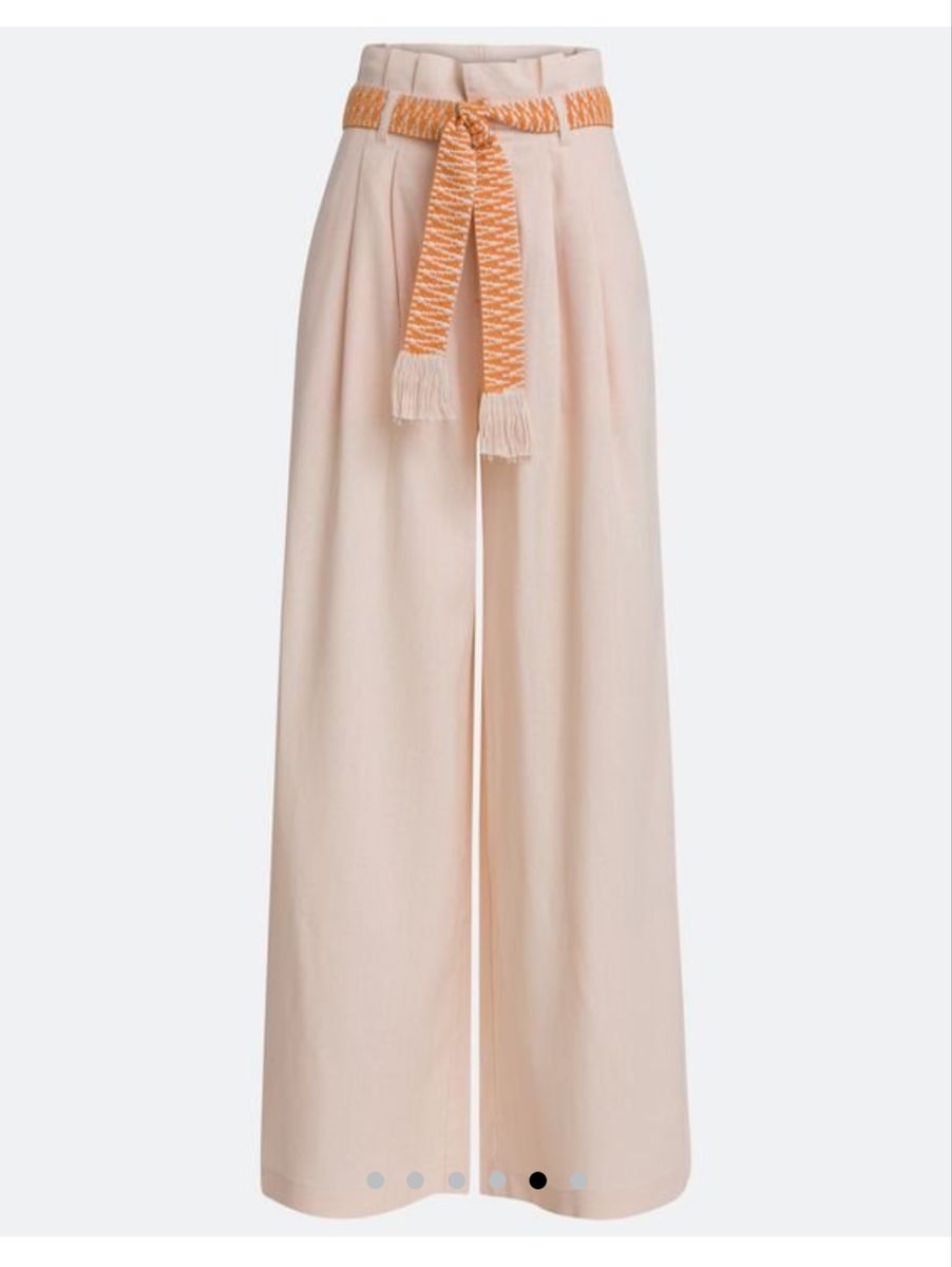 Calça Pantalona Linho | Calça Feminina Renner Blue Steel Nunca Usado ...