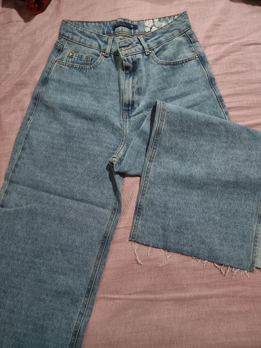 Calça Pantalona Pantacourt Jeans 38 | Calça Feminina Renner Blue Steel ...