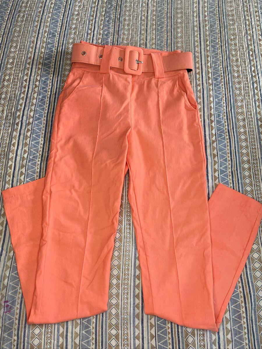 Calça Salmão Estilo Alfaiataria | Calça Feminina Usado 73990103 | enjoei