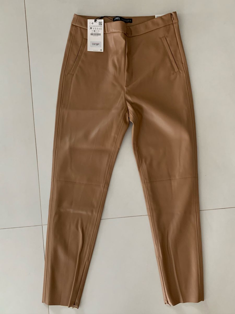 Calça Skinny Couro Fake Zara | Calça Feminina Zara Nunca Usado 47180101 ...