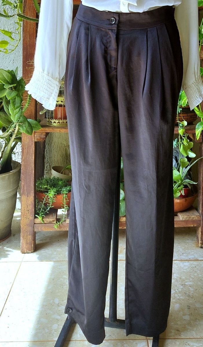 Calça Social Quatsi Cetim Preta | Calça Feminina Quatsi Usado 135396471 ...