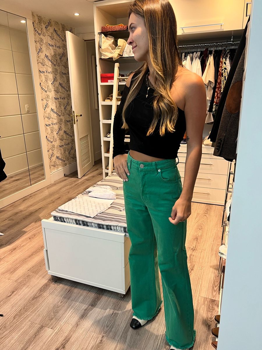Calça Zara Wide Leg Tam 34 | Calça Feminina Zara Usado 104330654 | enjoei