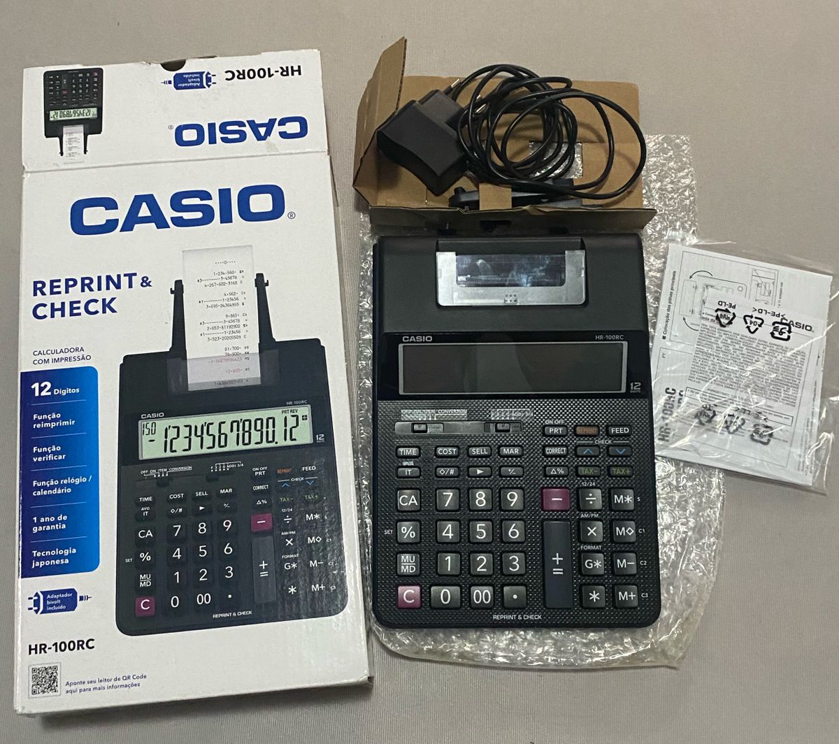 Calculadora de Bobina Impressão Casio Hr-100rc Bivolt | Item Info ...