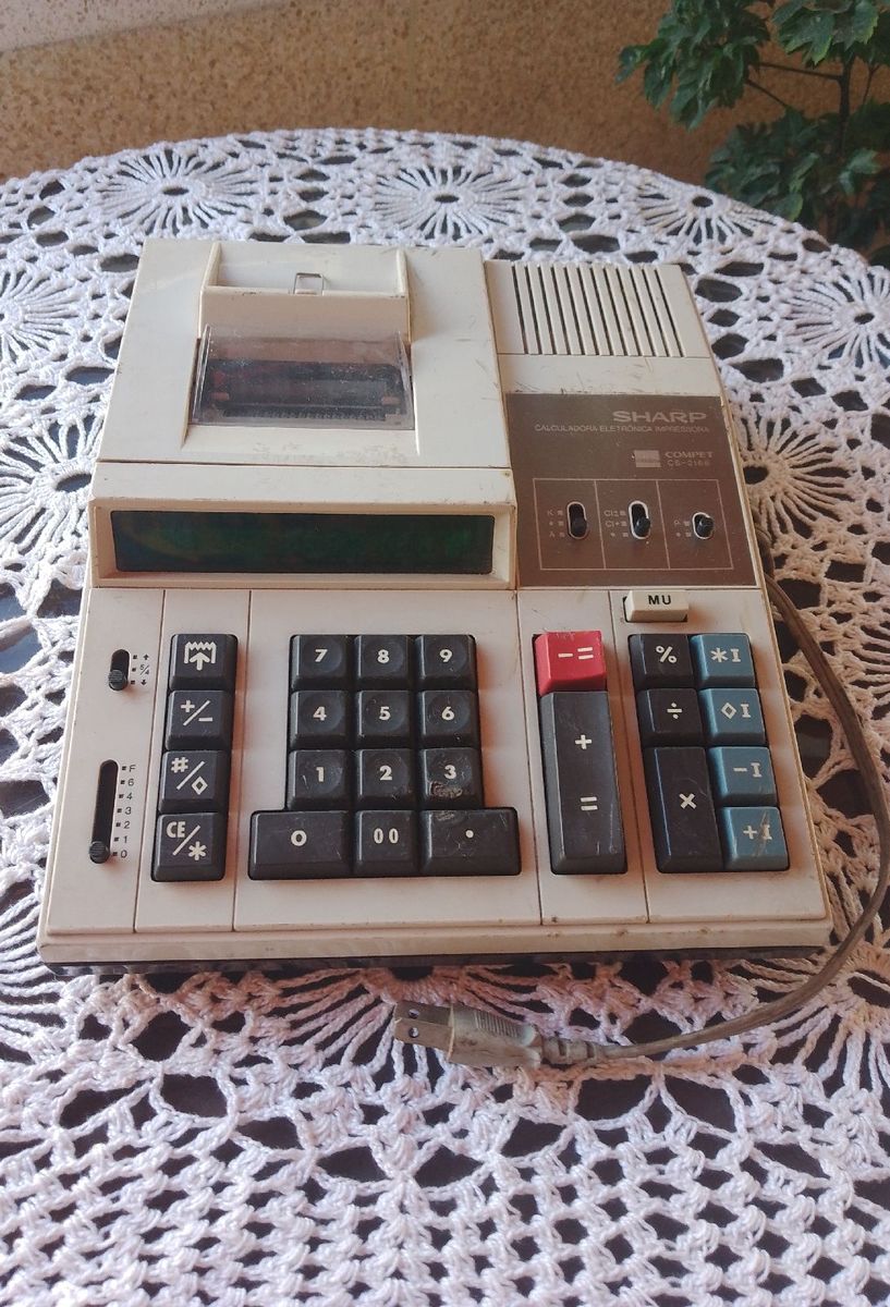 Calculadora Eletrônica Impressora Sharp Modelo Compet Cs 2166 ...