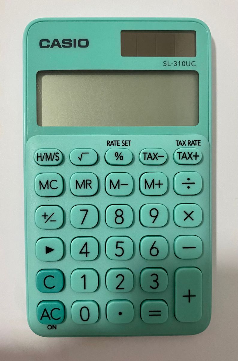 Calculadora Casio Sl-310uc Verde Água | Item de Papelaria Casio Usado ...