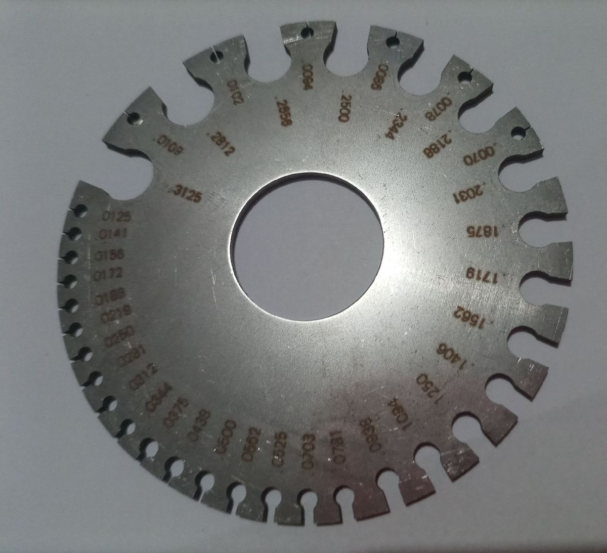 Calibre de Fieira de 0 a 36 Polegadas | Produto Vintage e Retro Nunca ...