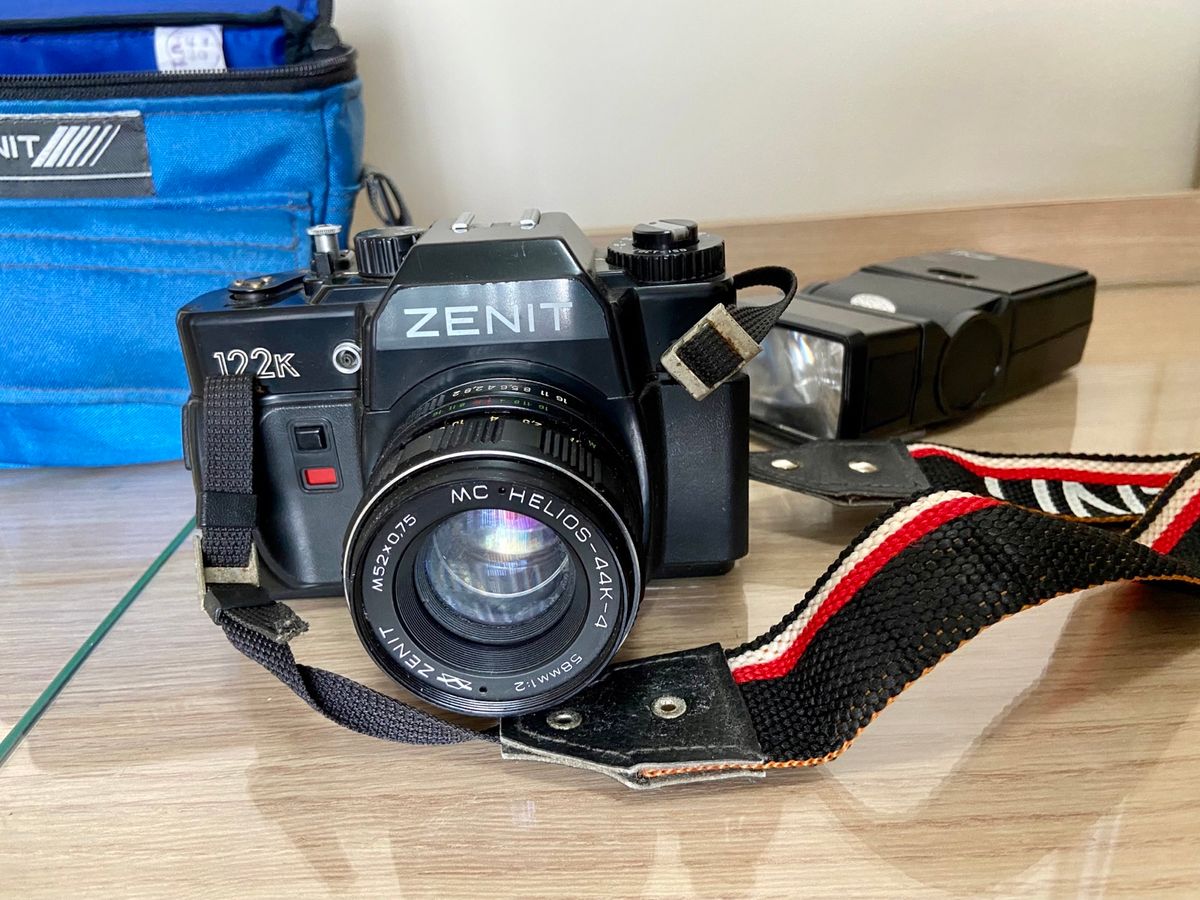 Último Preço Câmera Analógica Zenit 122k Kit Vintage Retrô Rara Antigo ...